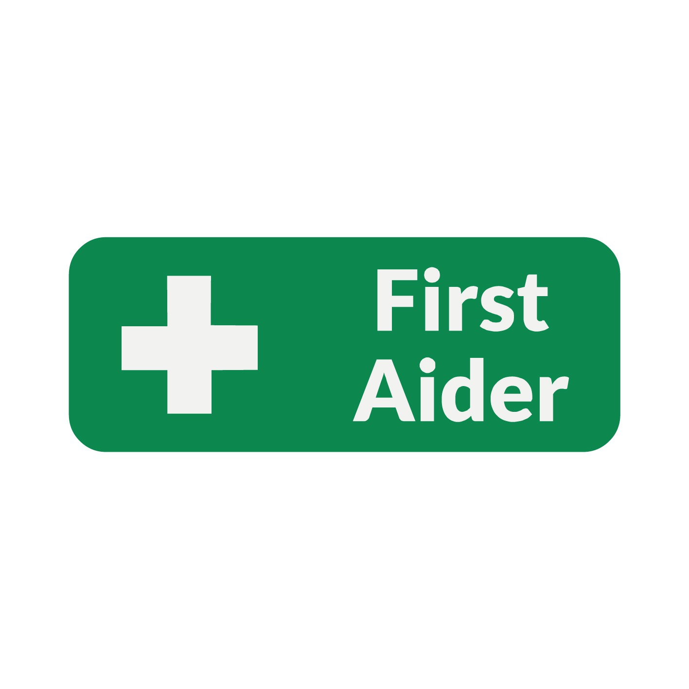HELMET STICKER - FIRST AIDER - 50mm x 18mm (PAIR) | Builders Equipment