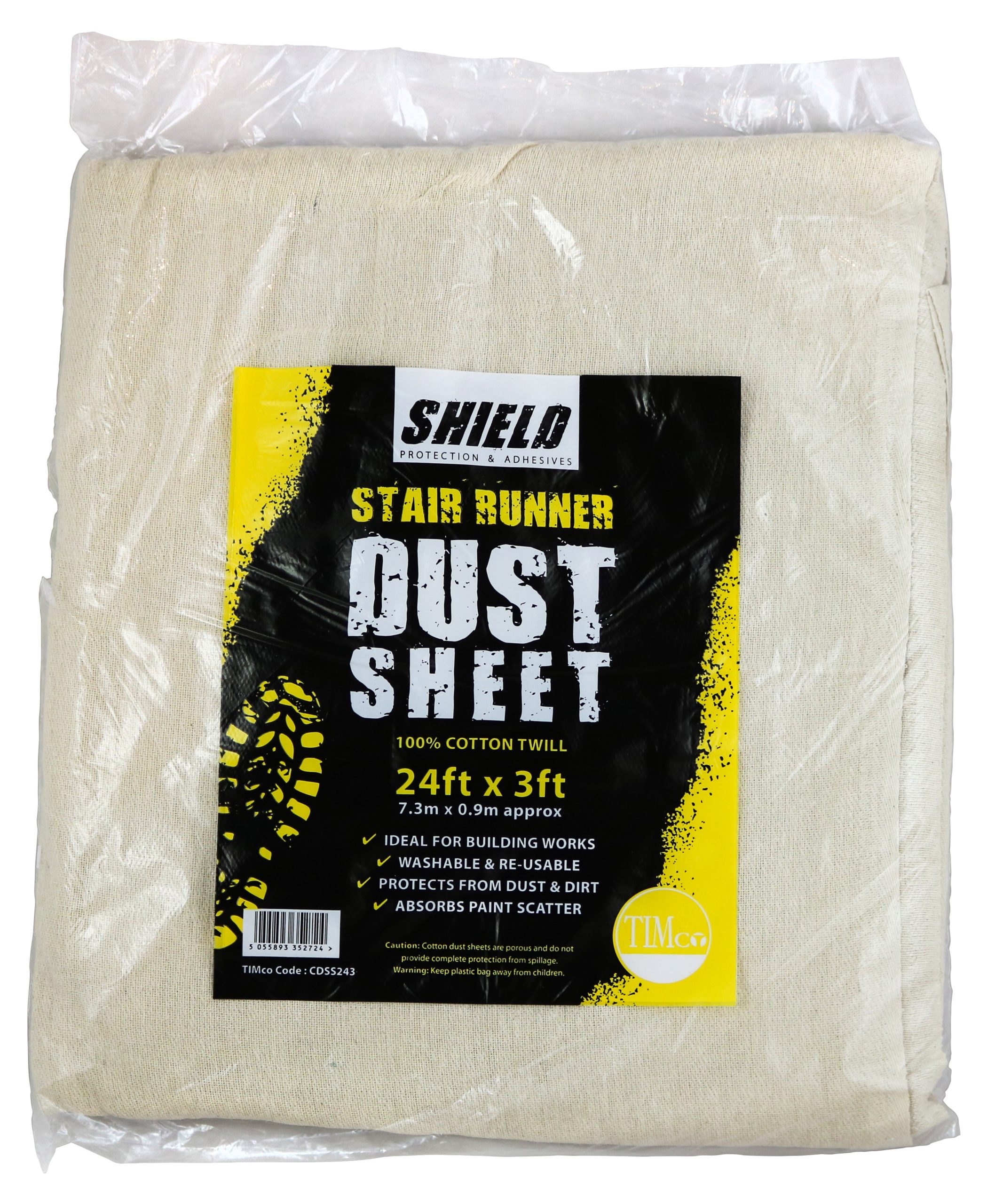 Timco Shield Stair Dust Sheet 24ft x 3ft | Builders Equipment